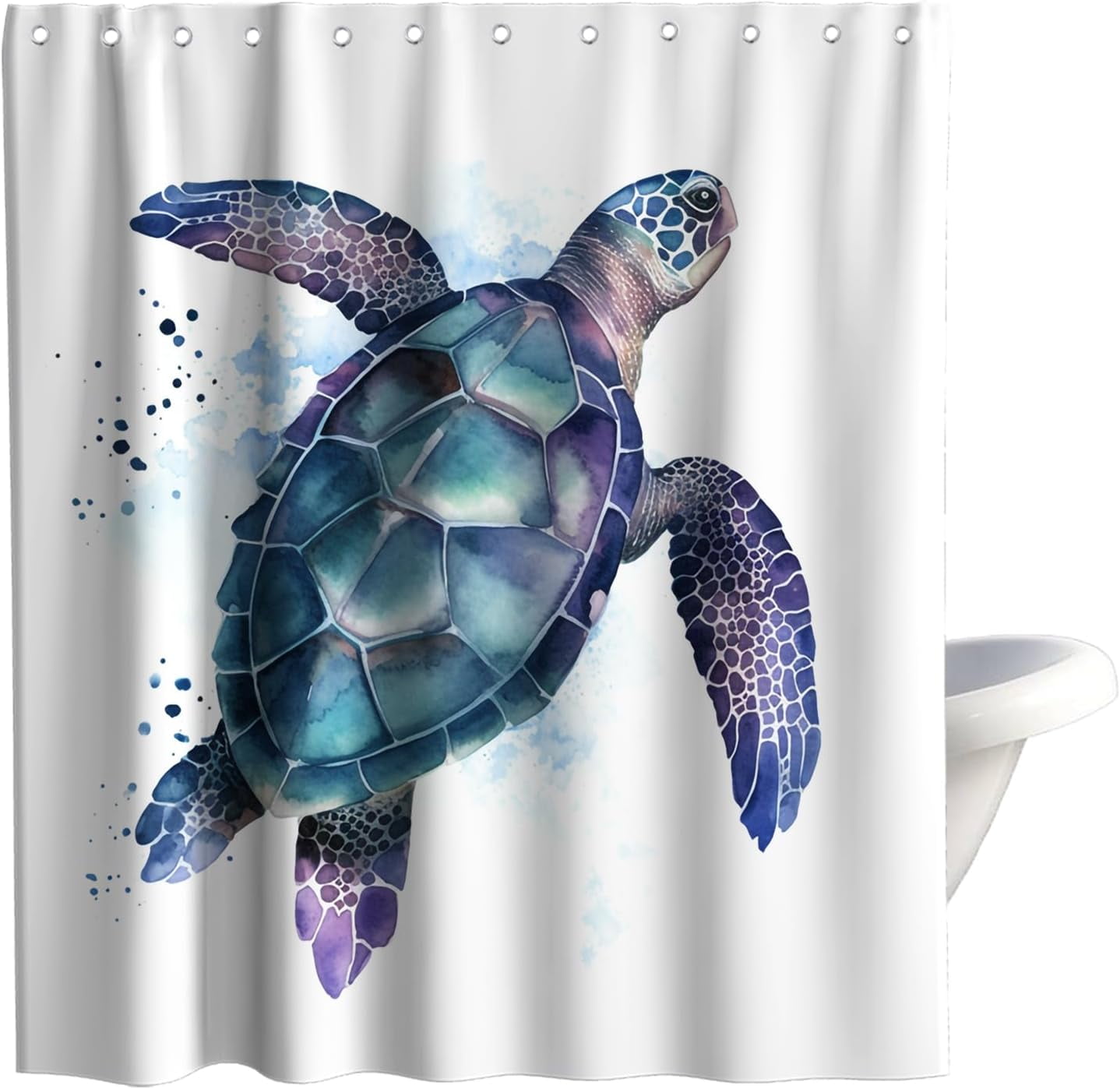 Funny Sea Turtle Shower Curtains Ocean Animal Cartoon Kids Theme Cloth ...