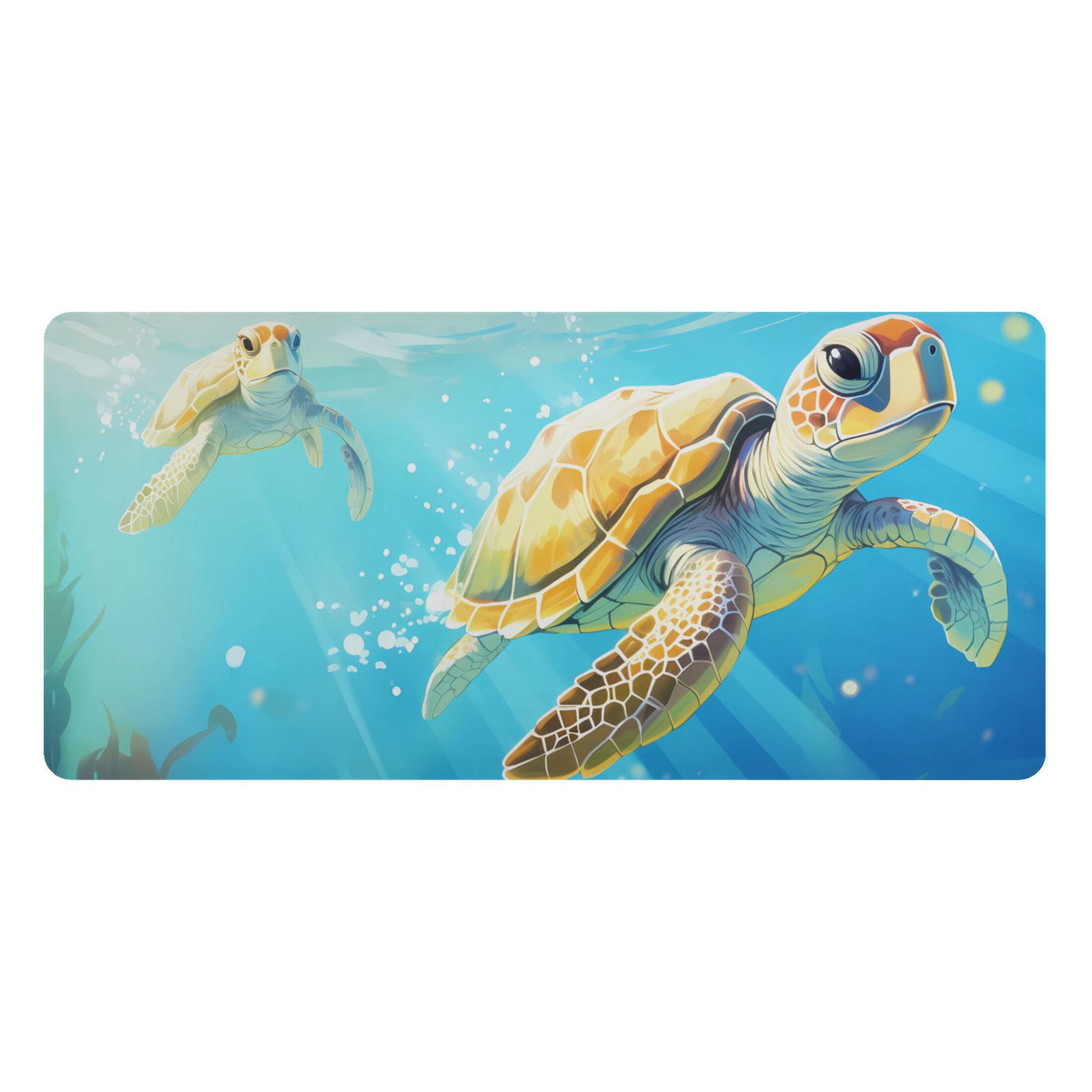 Funny Sea Turtles Swimming Desk Mats Large Mouse Pad Long Keyboard ...