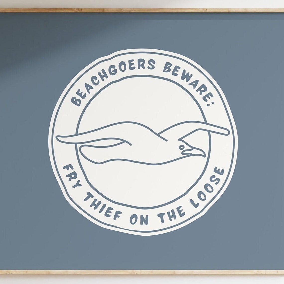 Funny Seagull Print Trendy Beach Decor Ocean Wall Art Beach House Art ...