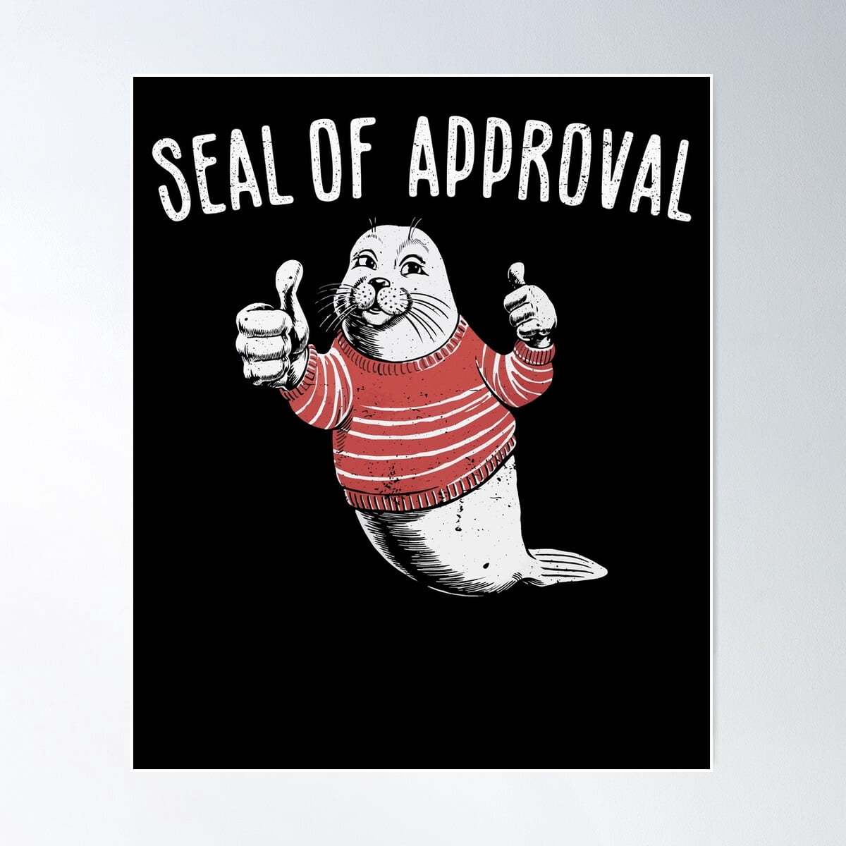 Funny Seal Of Approval Poster Wall Art, Modern Wall Decor For Living ...