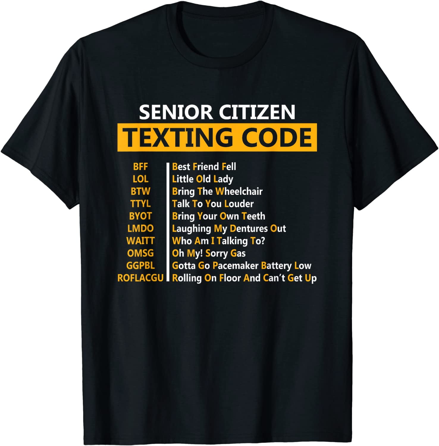 Funny Senior Citizens Texting Code Fathers Day For Grandpa T Shirt