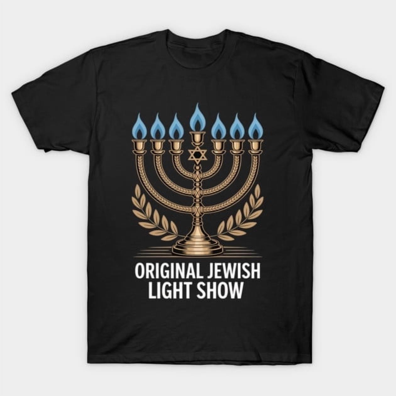 Funny Seven Branch Menorah Original Jewish Light Show Hanukkah Artwork ...
