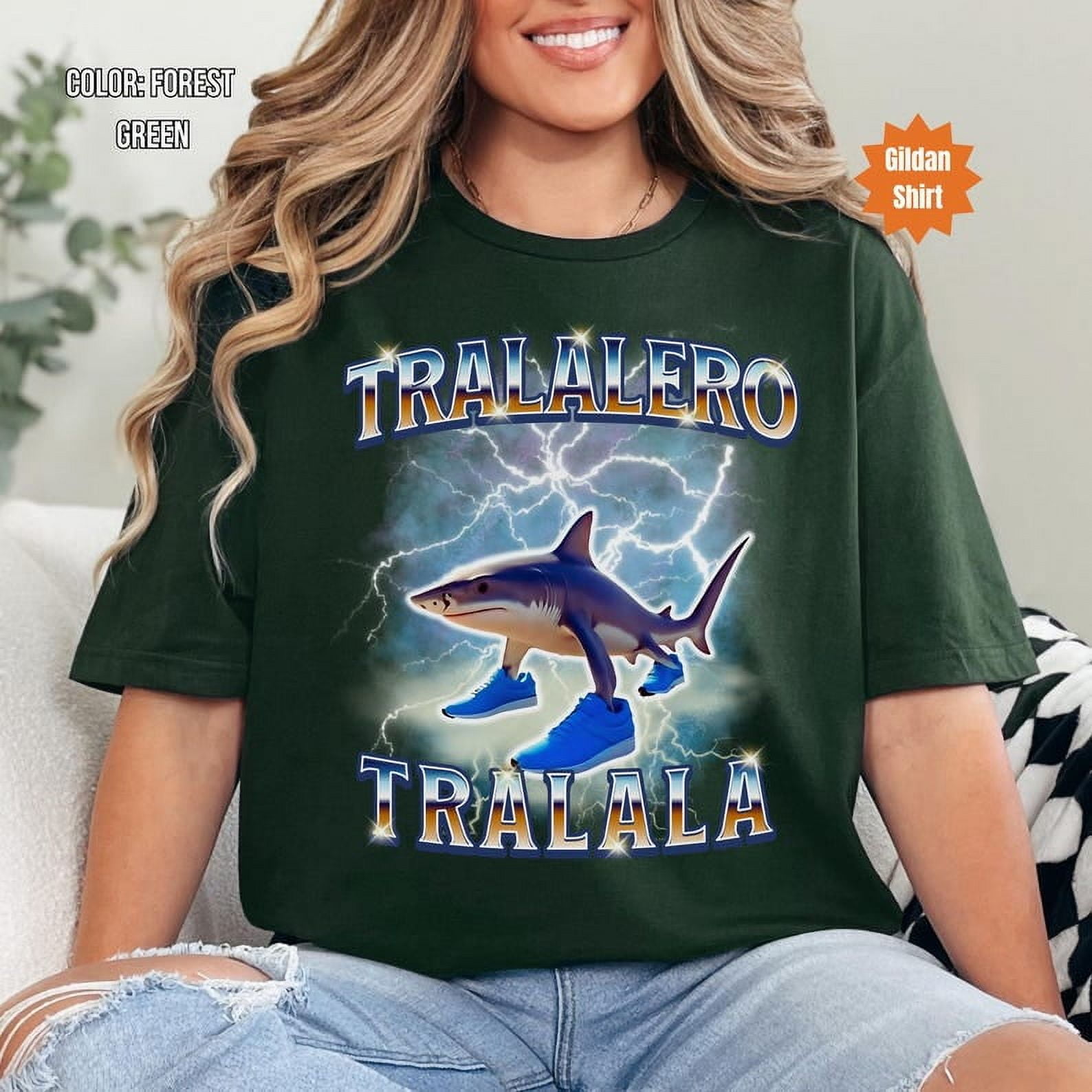 Funny Shark Meme T-Shirt | Tralalero Tralala - Walmart.com