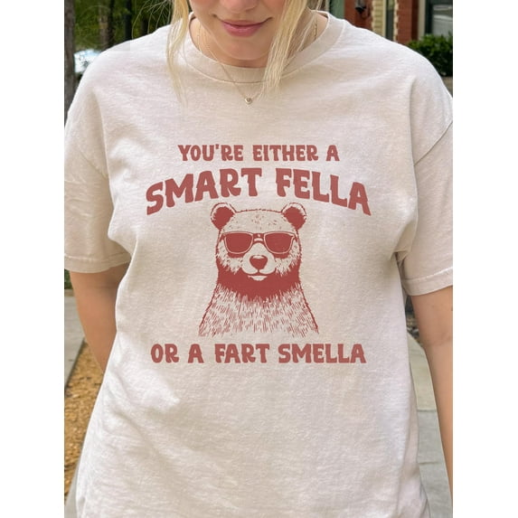 Funny Shirt, Are You A Smart Fella Or Fart Smella, Retro Cartoon Tee ...