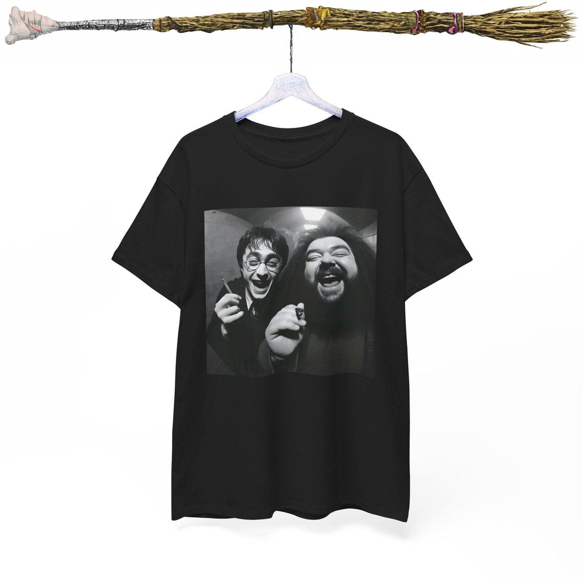 Funny Shirt, Harry And Hagrid Smoking Selfie T shirt, Potter Cctv Meme ...