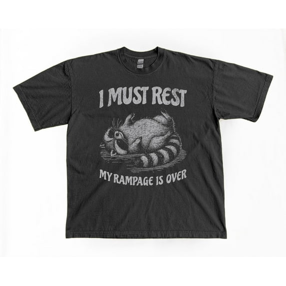 Funny Shirt, I Must Rest Raccoon T-Shirt, Y2K Retro Graphic Tee, Trendy ...