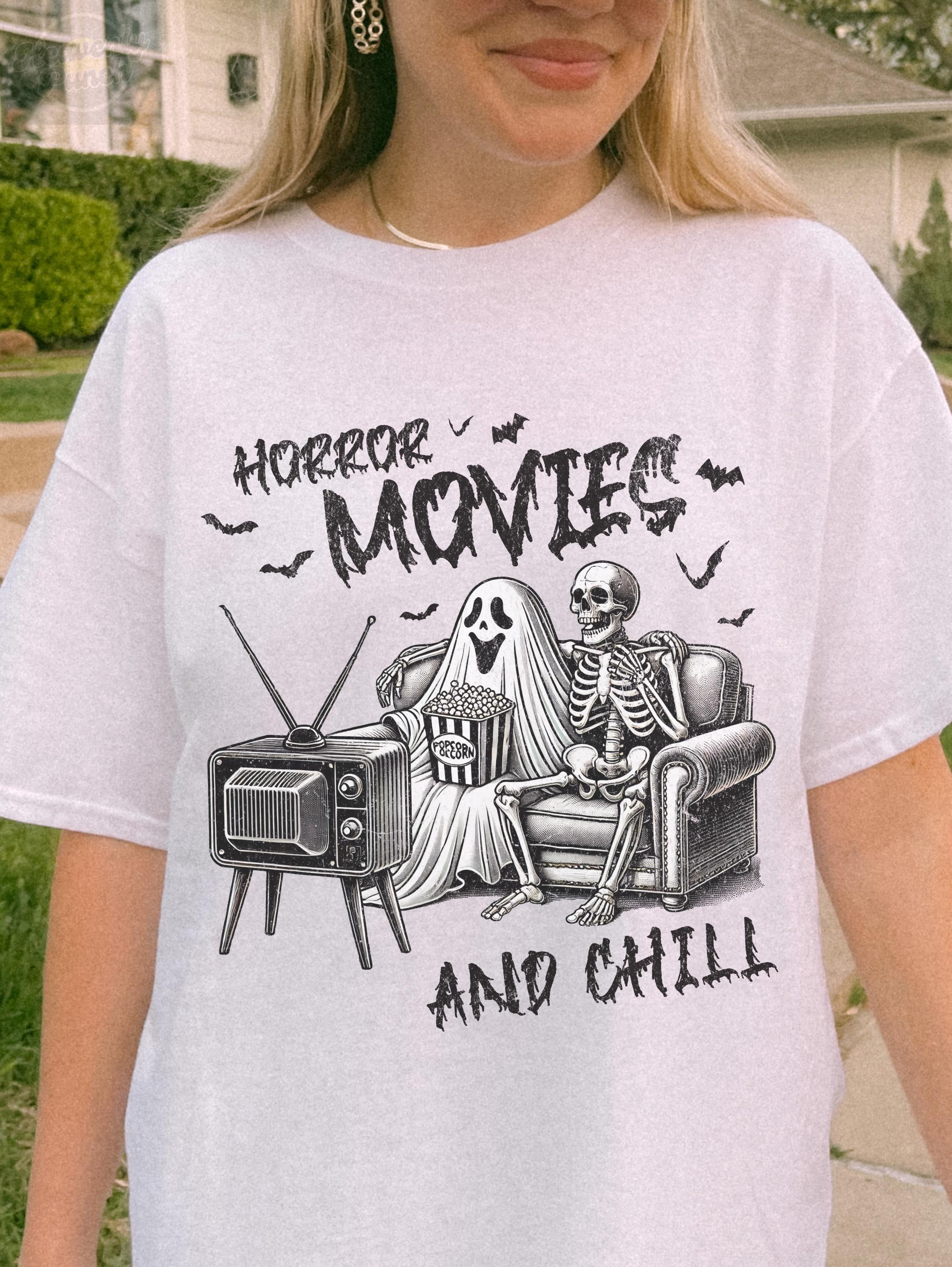 Funny Shirt, Retro 90s Halloween Shirt, Horror Movies and Chill ...