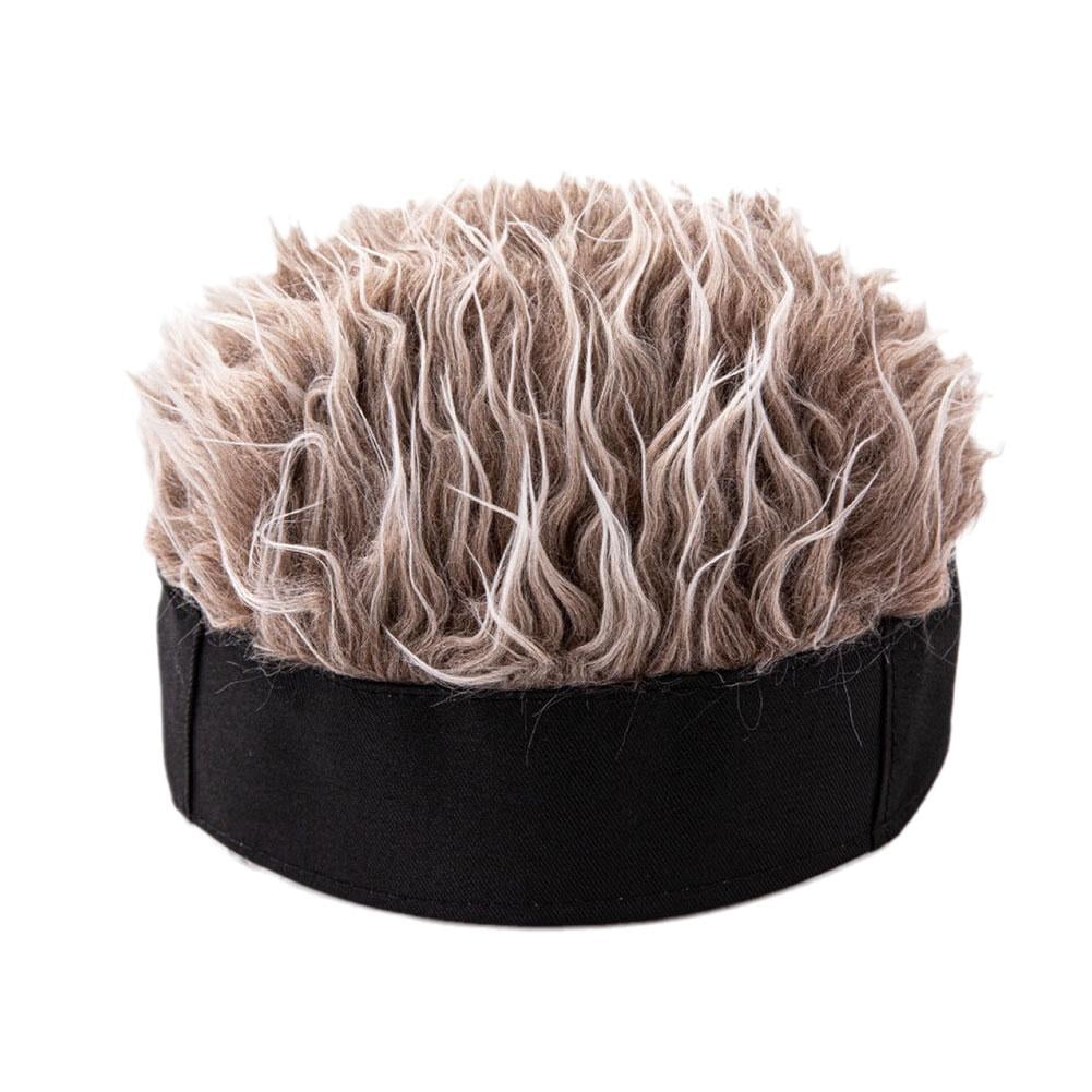Funny Short Wig Men Women Novelty Hip Hop Beanie Hat with Hair Short ...