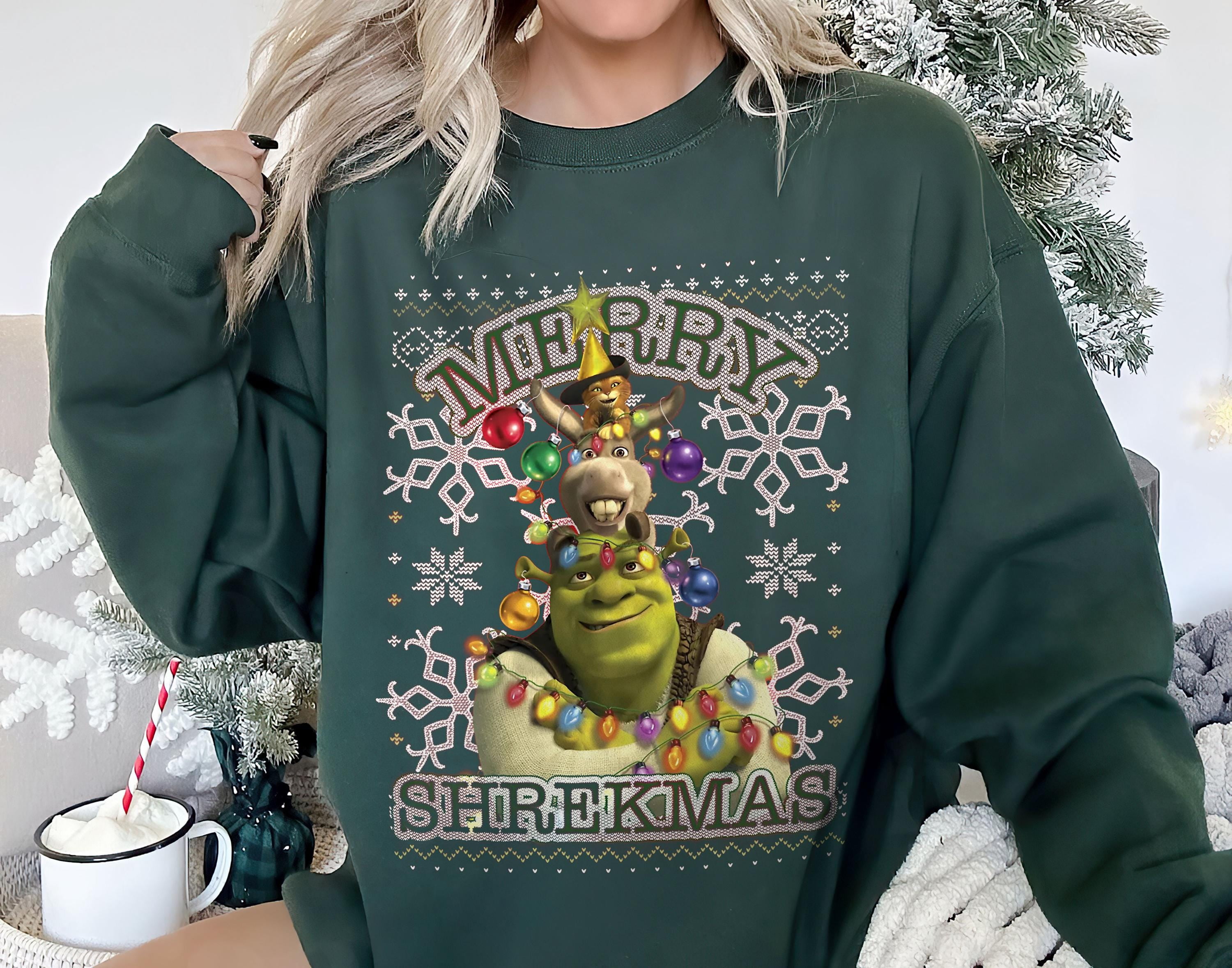 Funny Shrek Christmas Shirt, Fiona And Shrek Funny Xmas Sweater, Shrek ...