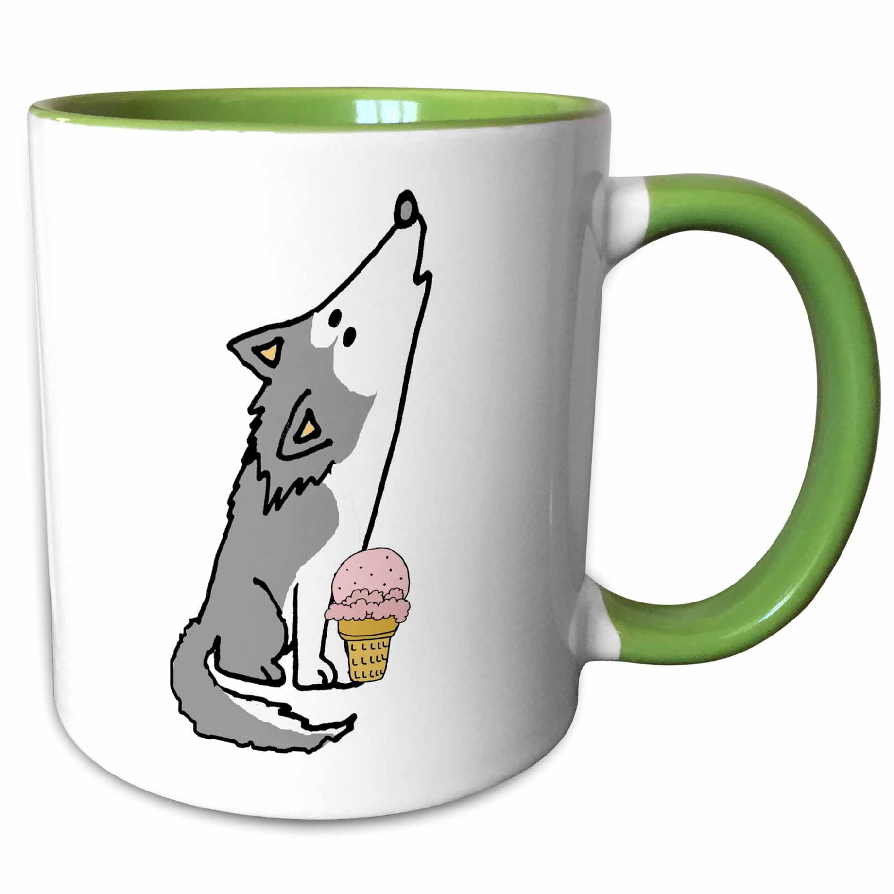 3drose, Funny Siberian Husky Dog Eating Vanilla Ice Cream Cone Cartoon ...