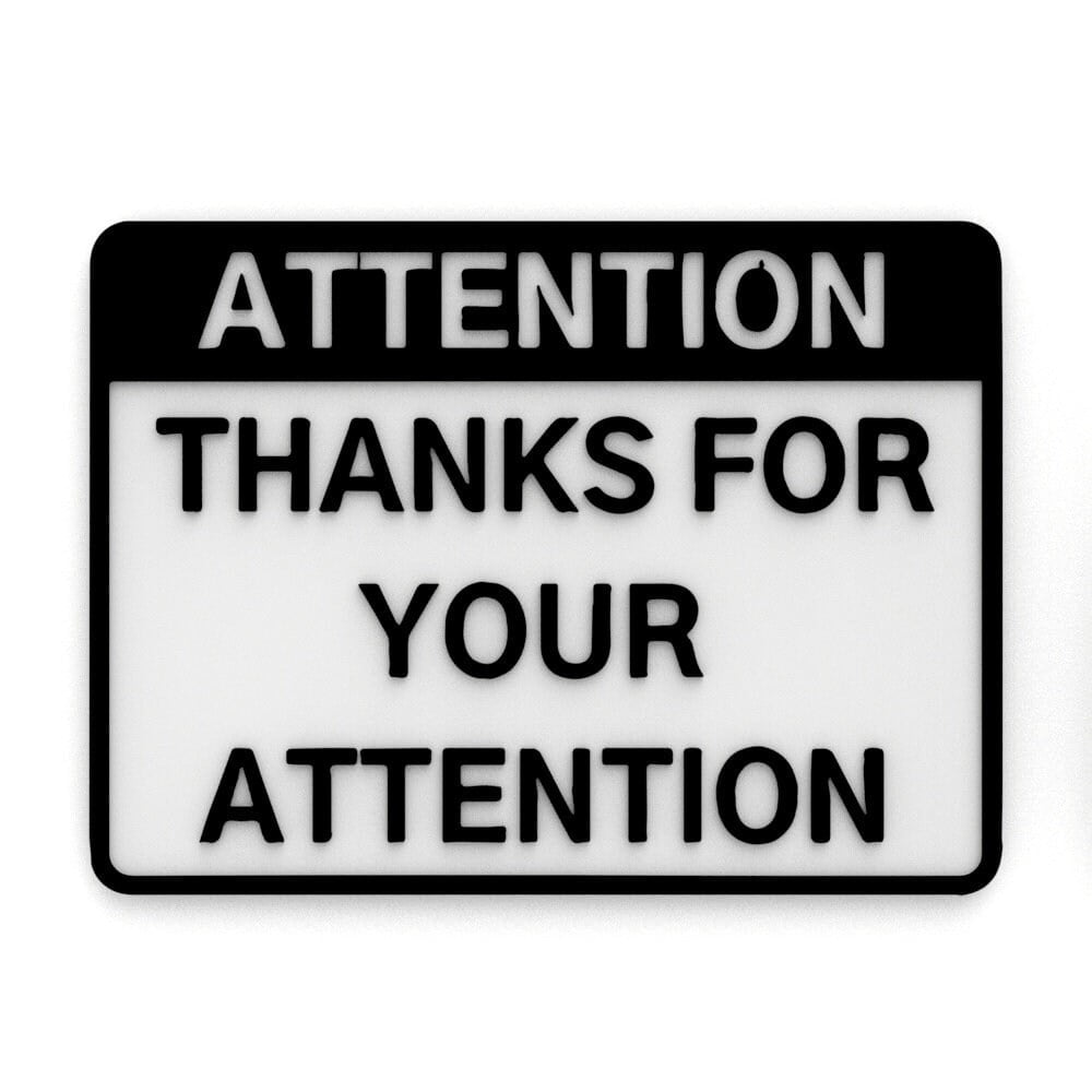 Funny Sign | Attention! Thanks for Your Attention - Walmart.com