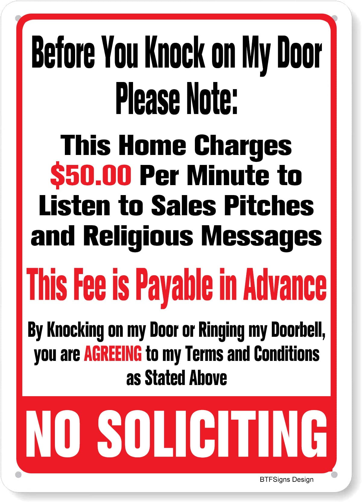 Funny Sign Before You Knock On My Door Sign No Soliciting Metal Sign ...