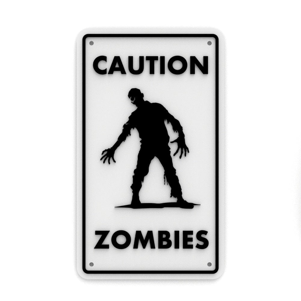 Funny Sign | Caution - Zombies - Walmart.com