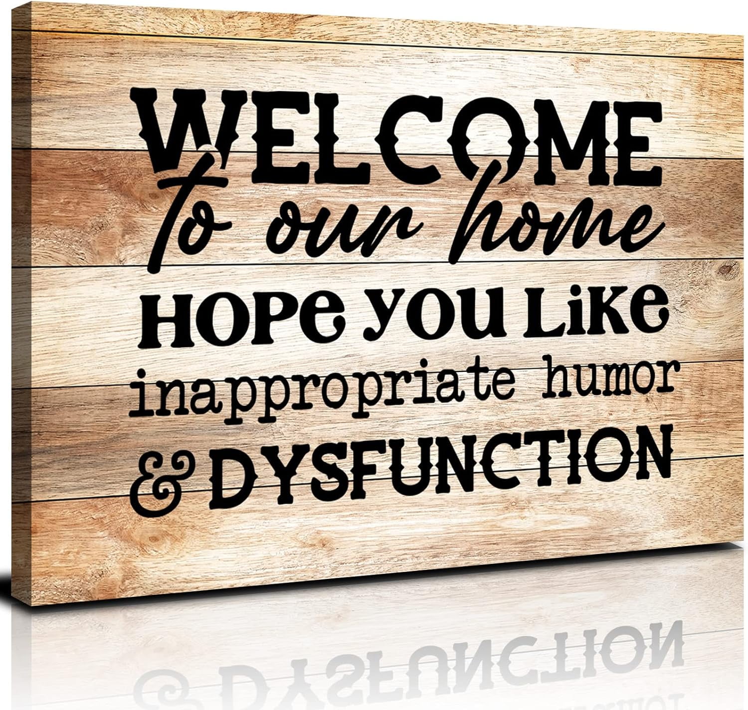 Funny Signs for Home Decor Humor Welcome Sign Pictures Canvas Wall Art ...