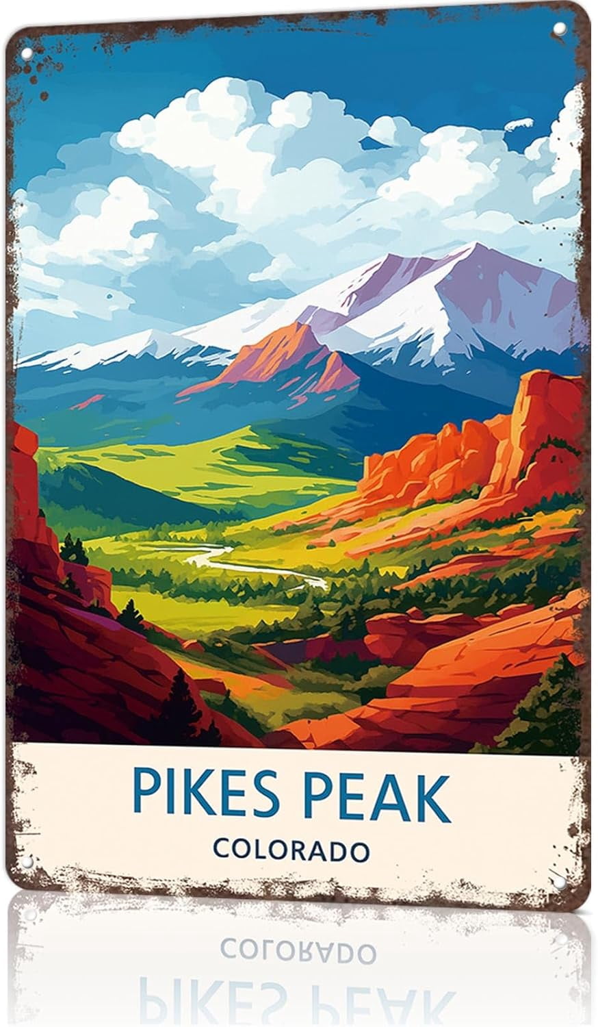Funny Signs Poster 8x12inch Aluminum metal Tin Sign Pikes Peak Colorado ...
