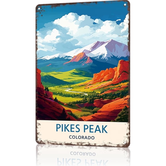 Funny Signs Poster 8x12inch Aluminum metal Tin Sign Pikes Peak Colorado ...