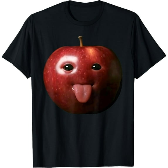 Funny Silly AI Apple gen z Meme BrainRot Humor Tongue Out T-Shirt ...
