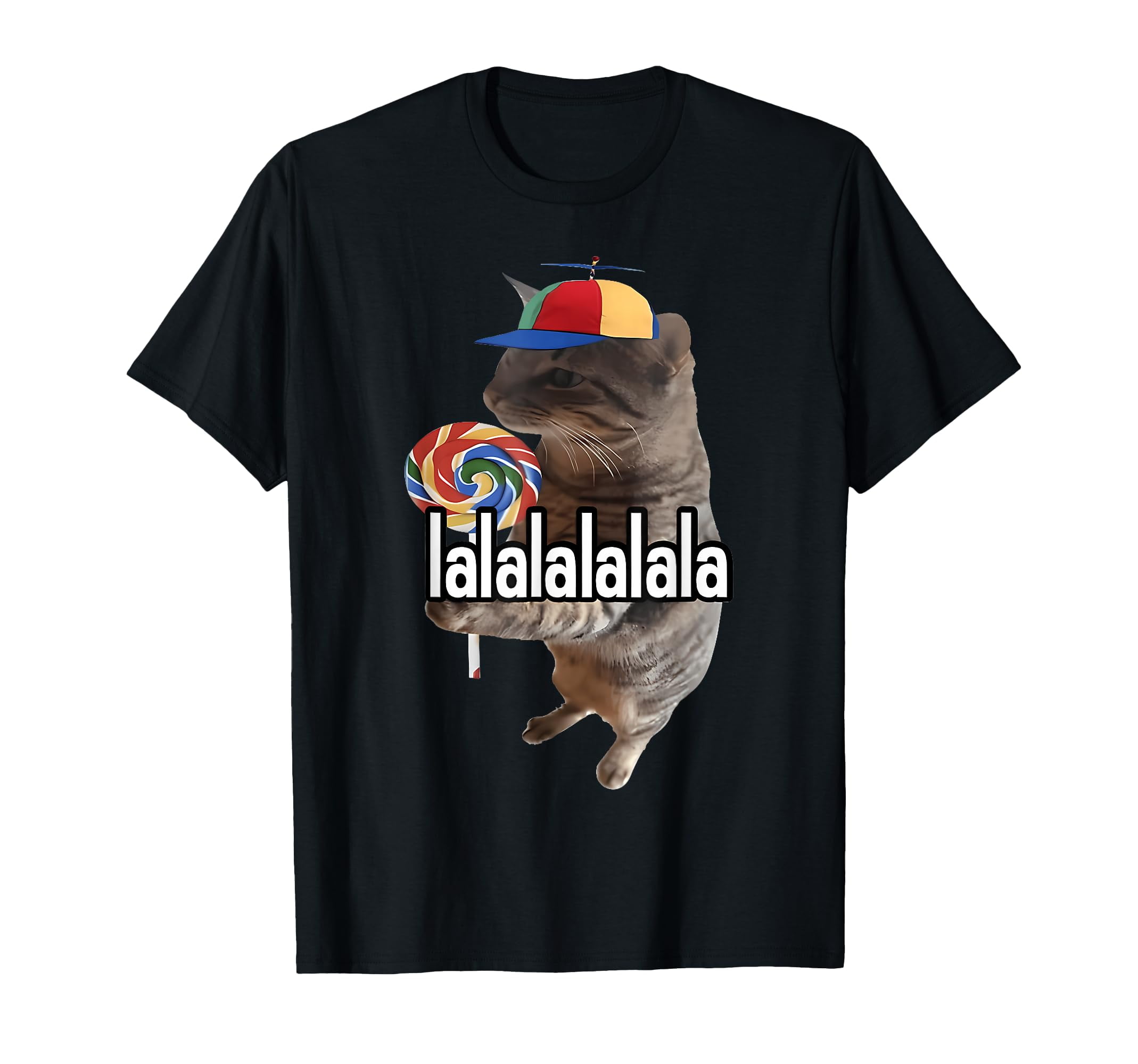 Funny Silly Cat Memes Silly Cat With Lollipop Meme T-Shirt Funny Shirt ...