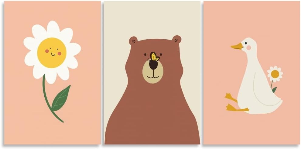 Funny Silly Goose Wall Art Geese Family Hand-Painted Beige Goslings ...