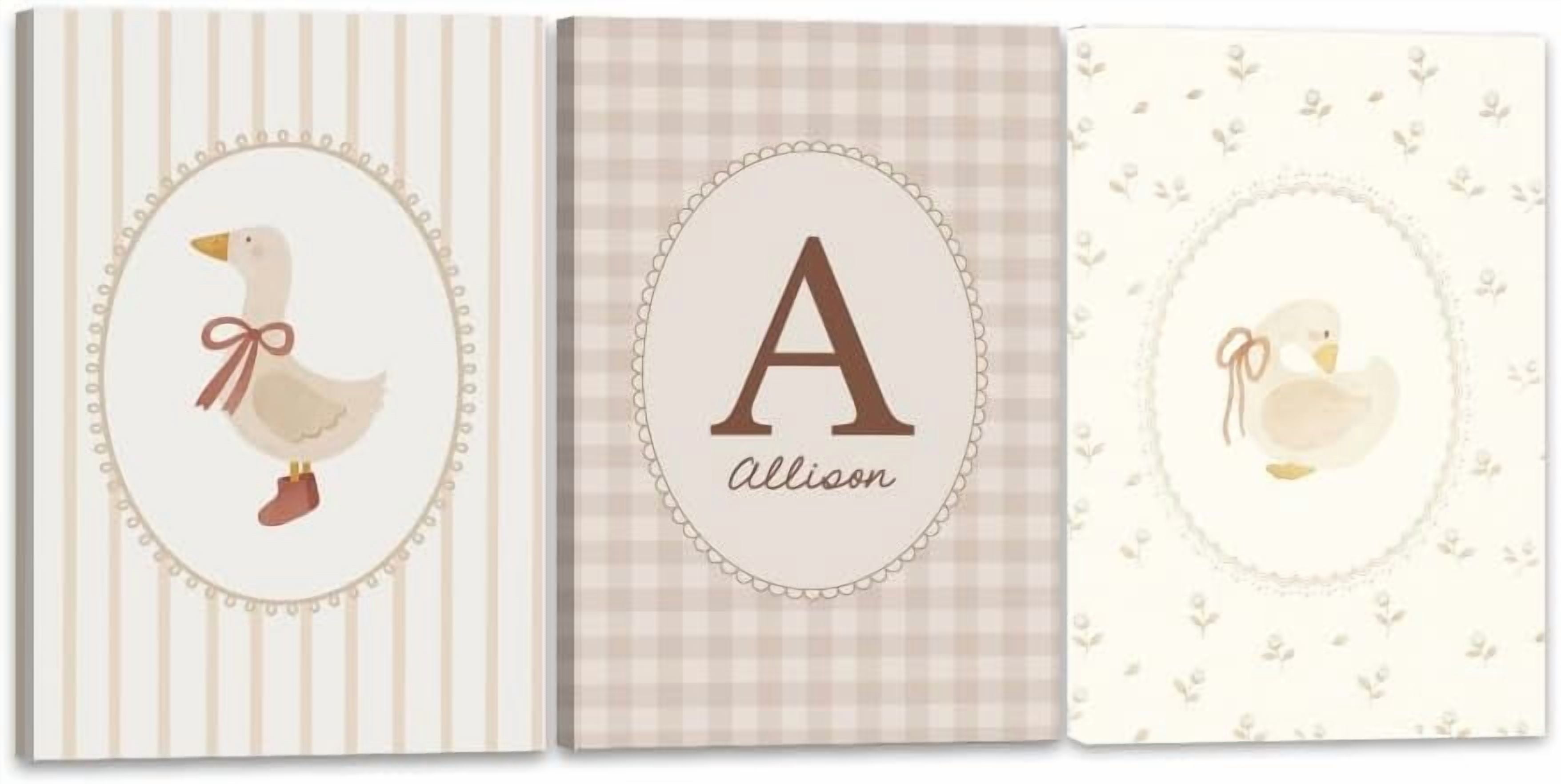 Funny Silly Goose Wall Hieng Geese Family Hand-Painted Beige Goslings ...