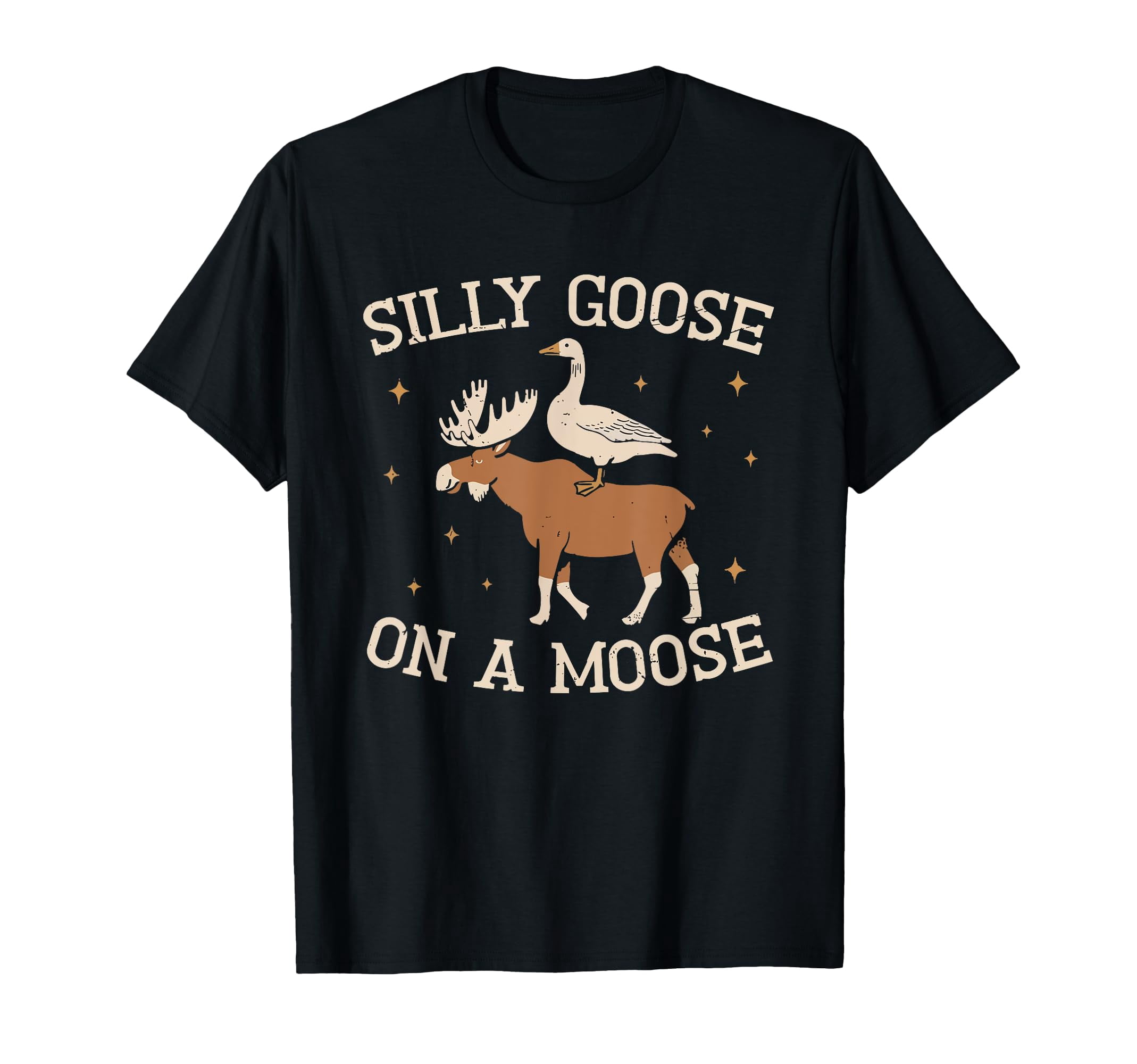 Funny Silly Goose on Moose T-Shirt for Wildlife Lovers and Nature ...