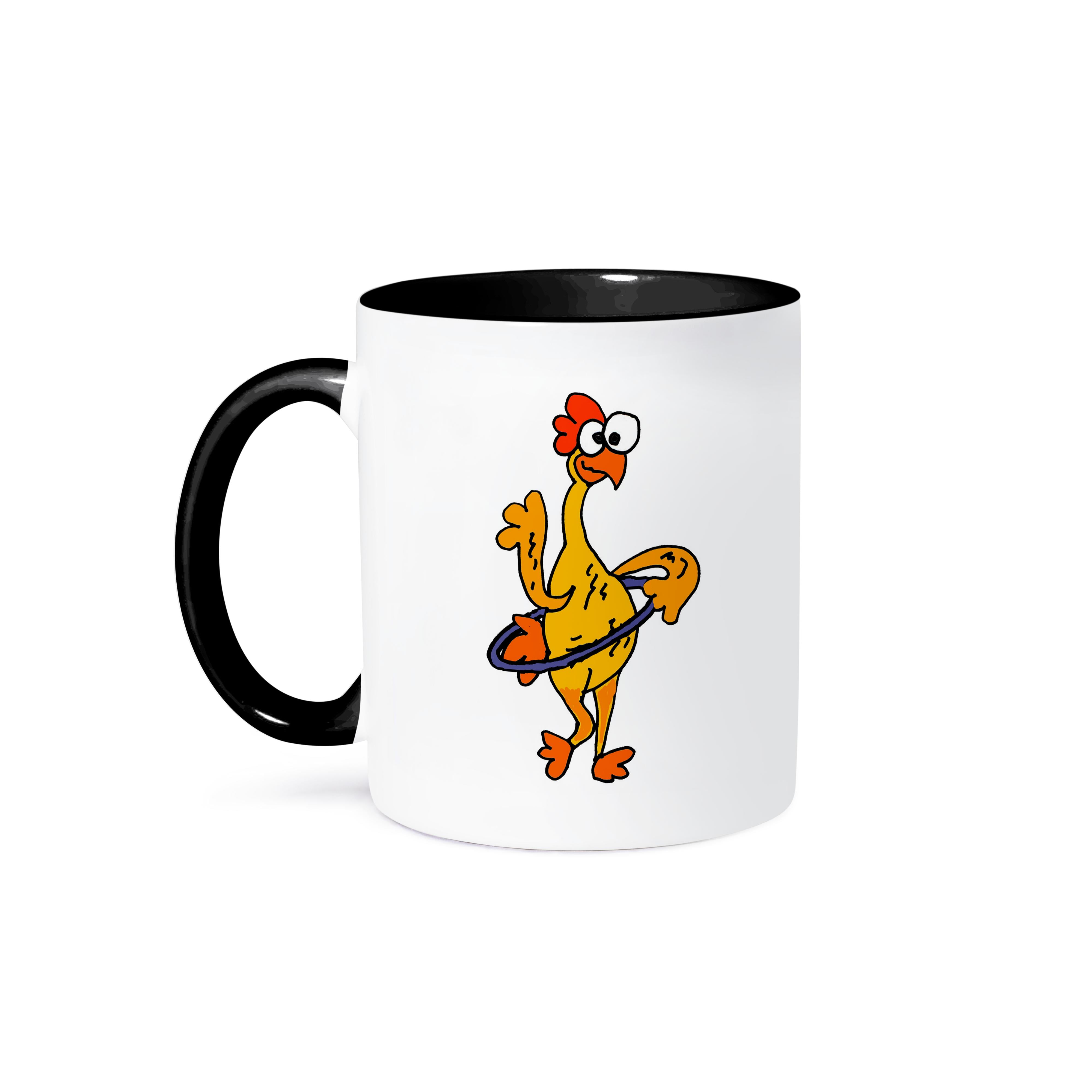 3drose, Funny Silly Rubber Chicken Playing Hula Hoop Cartoon, 11oz Two ...