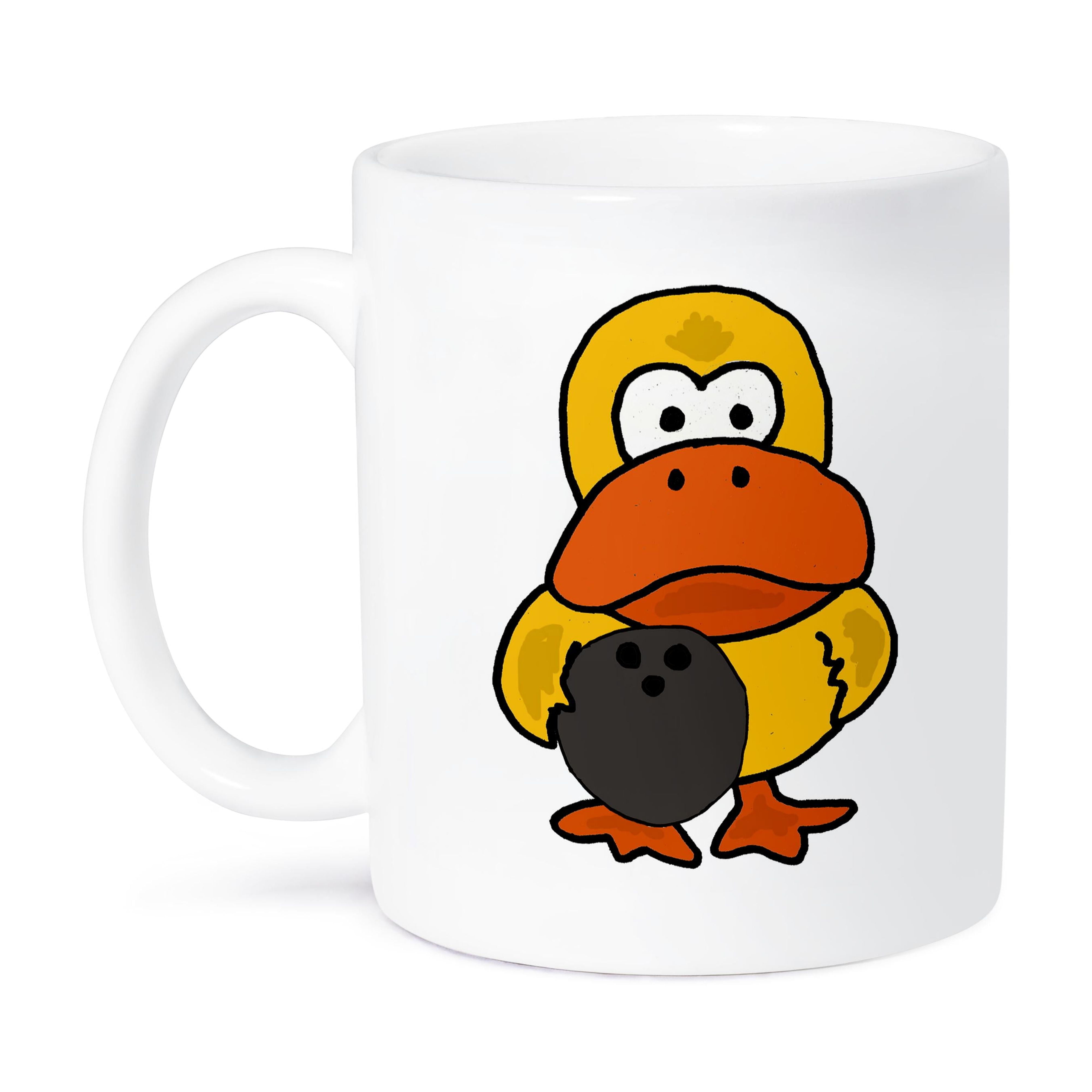 3dRose, Funny Silly Yellow Duck Bowling Cartoon, 15oz Mug - Walmart.com