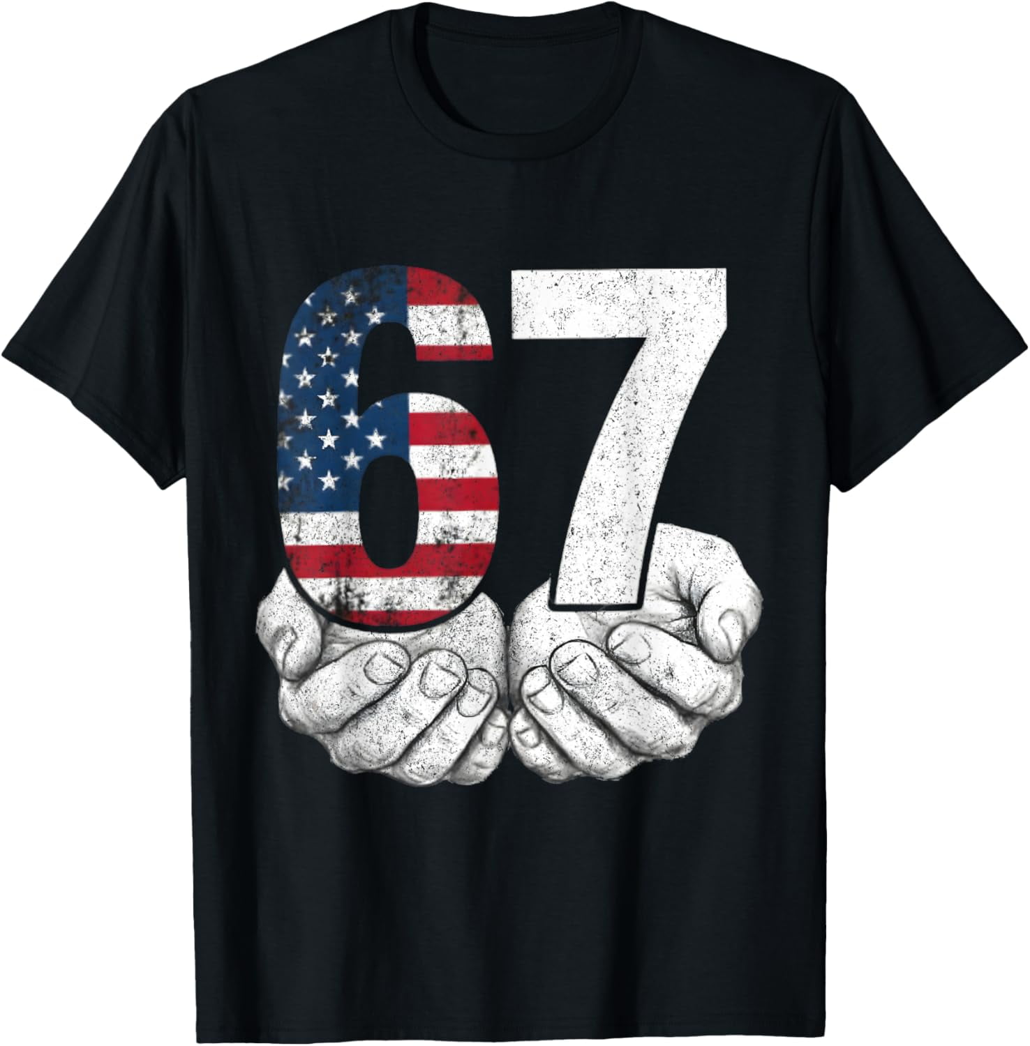 Funny Six Seven 6 7 Meme Gen Alpha Slang 6 7 Hands 6-7 T-Shirt ...