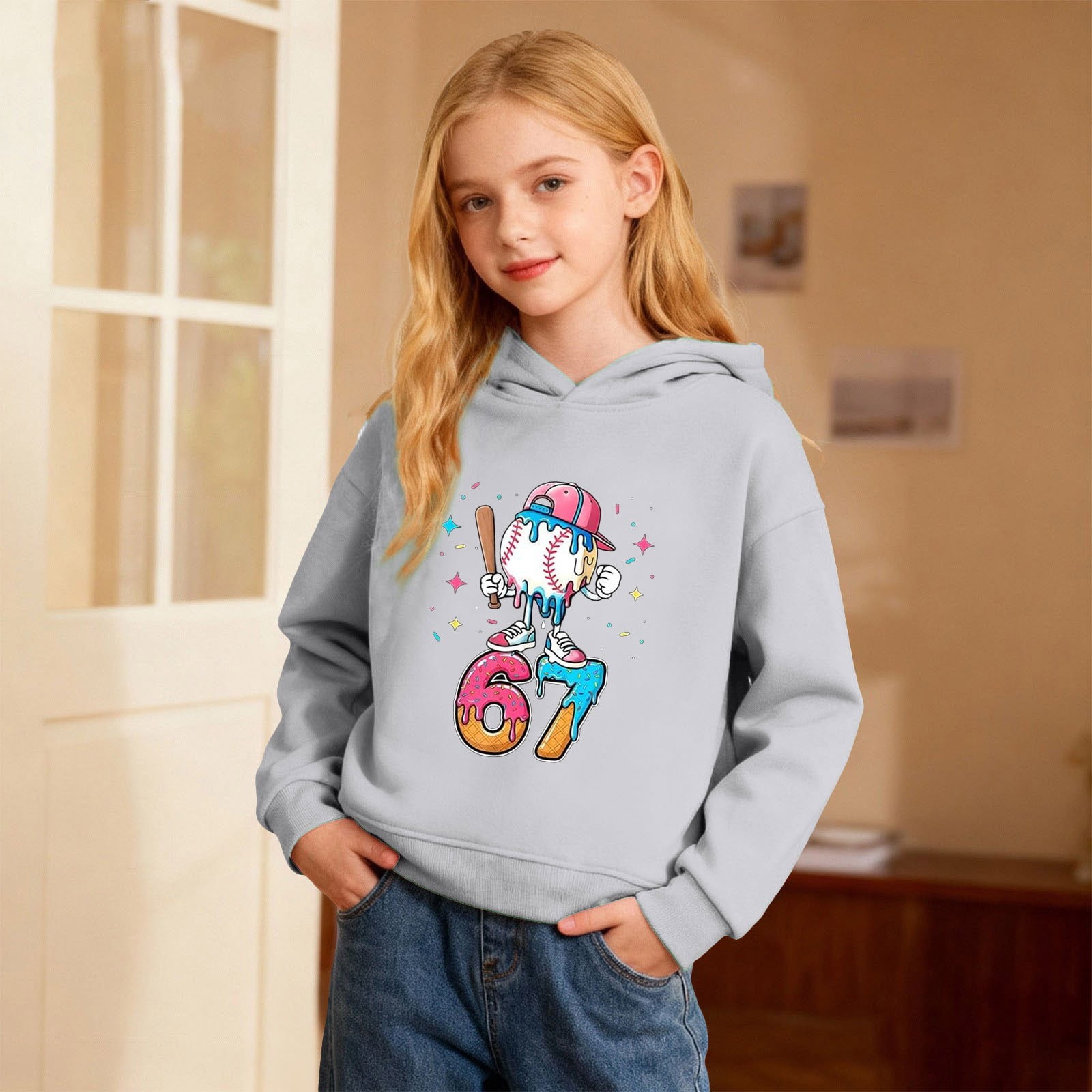 Funny Six Seven 6 7 Meme Gen Alpha Slang Boys & Girls 67 Ice Cream Drip ...