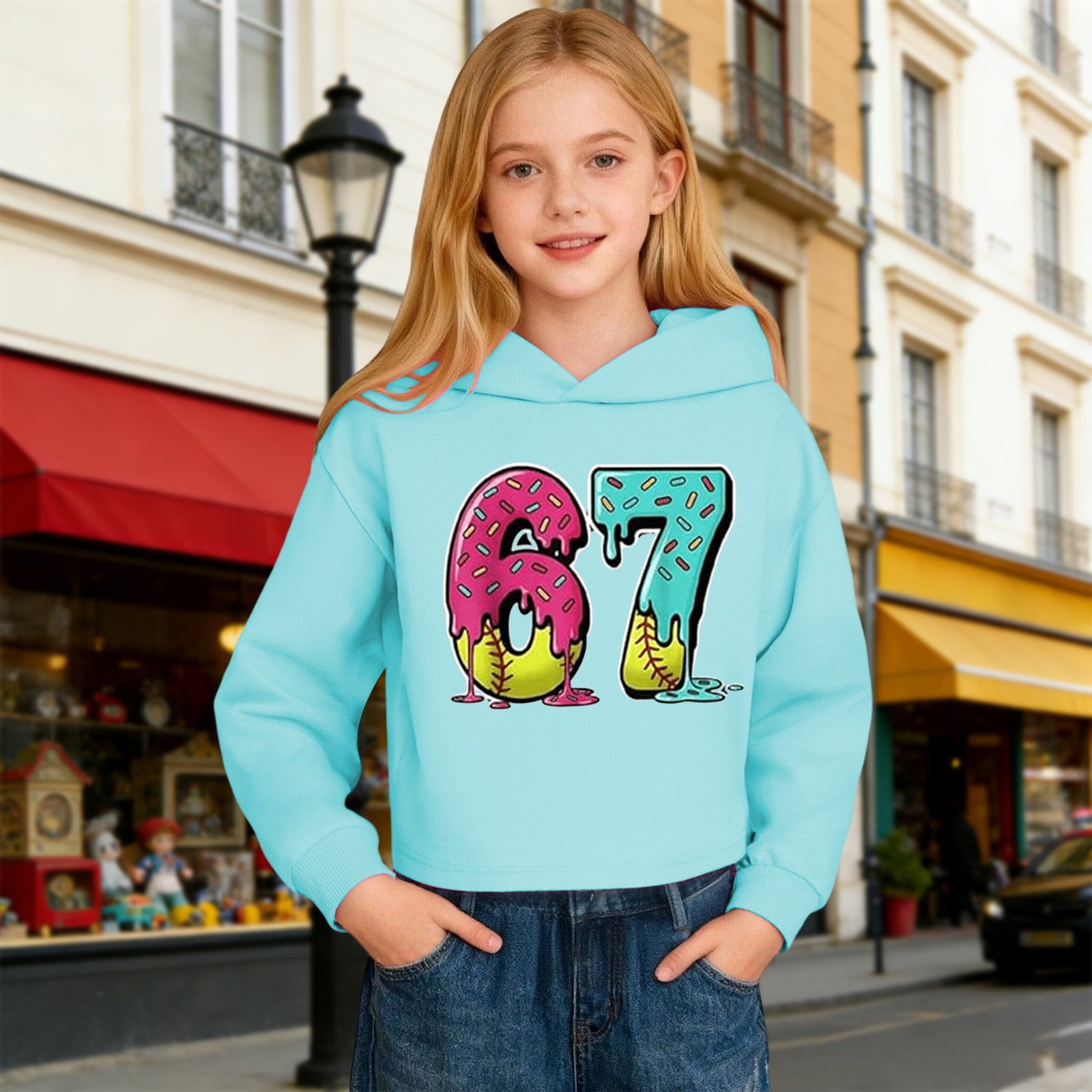 Funny Six Seven 6 7 Meme Gen Alpha Slang Ice Cream Drip Meme Hoodies ...