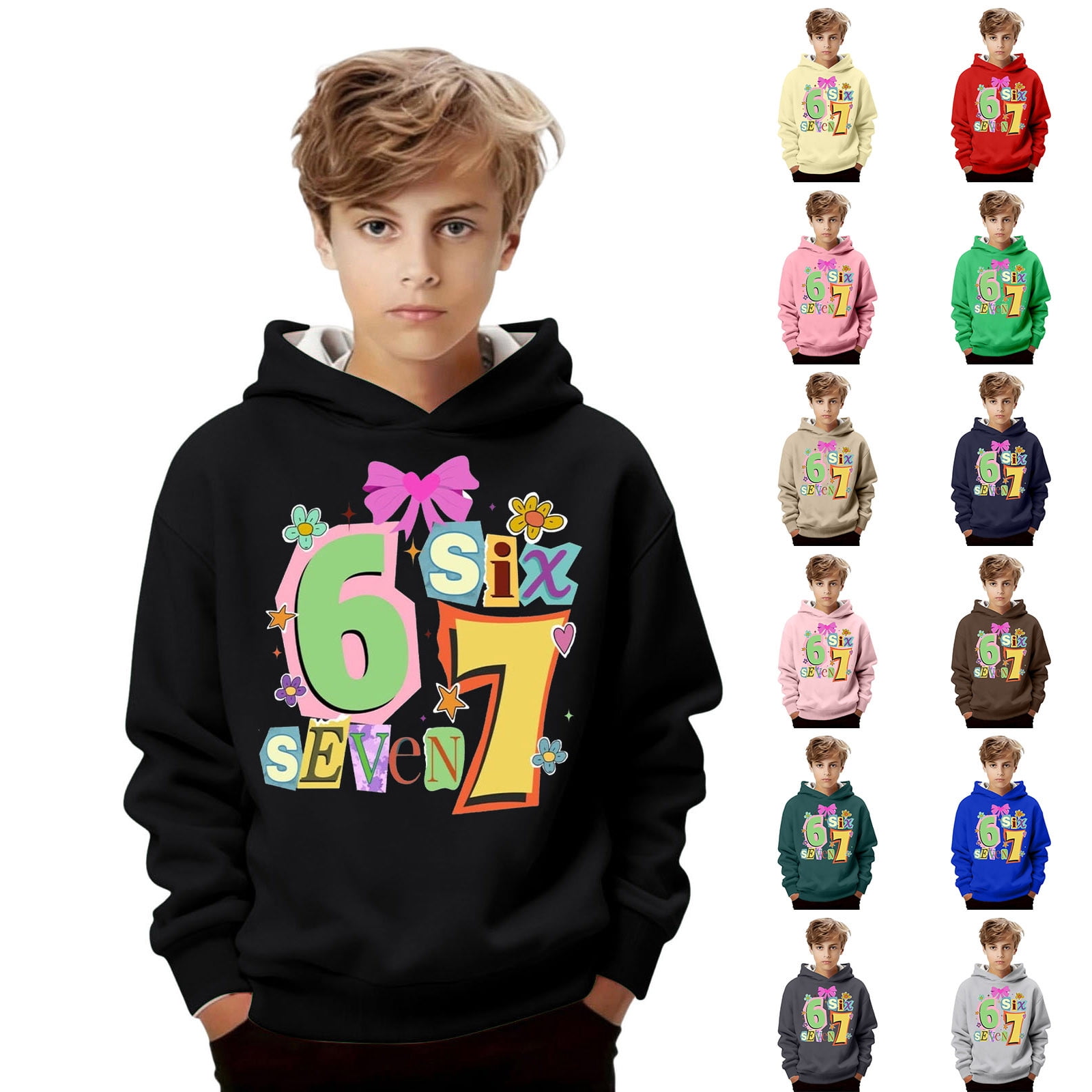 Funny Six Seven 6 7 Meme Gen Alpha Slang Kids 67 Ice Cream Drip Bow ...