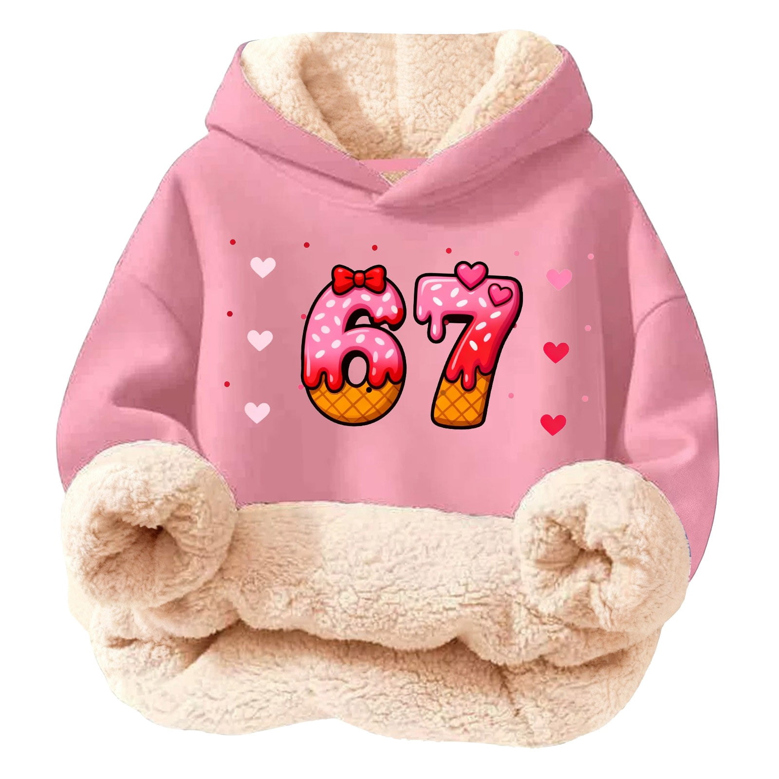Funny Six Seven 6 7 Meme Gen Alpha Slang Kids 67 Ice Cream Meme Hoodie ...