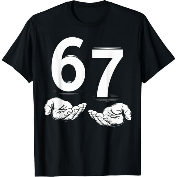 Funny Six Seven 6 7 Meme Hands Mens T-Shirt - Walmart.com