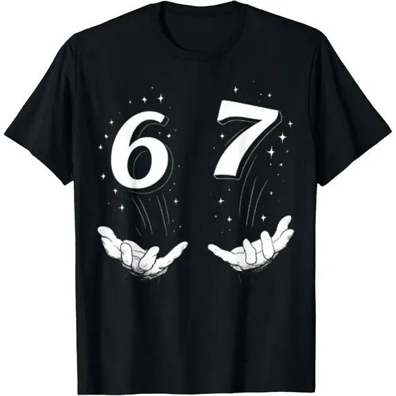 Funny Six Seven 6 7 Meme Slang 6 7 Hands T-Shirt - Walmart.com
