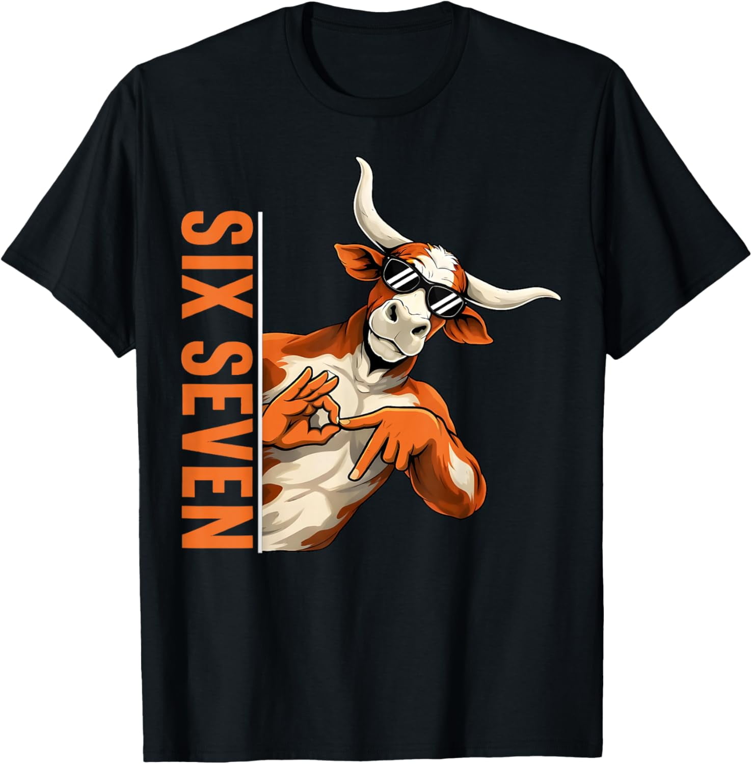 Funny Six Seven 67 Longhorn Meme Gifts for Kids Boys Men T-Shirt ...
