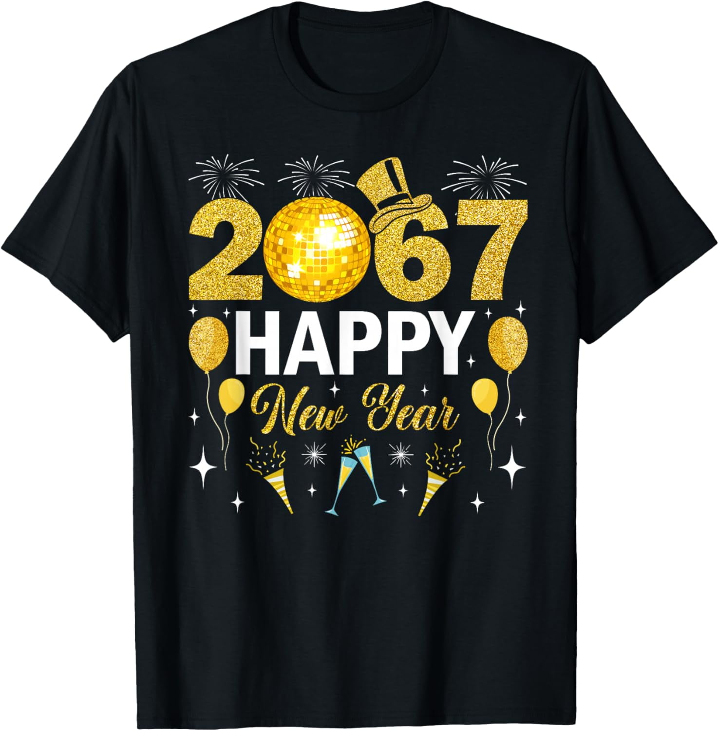 Funny Six Seven 67 Meme 2067 Happy New Year 2026 Slang T-Shirt ...