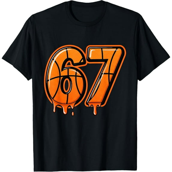 Funny Six Seven 67 Meme Gen Alpha 67 Basketball for adult Men T-Shirt ...