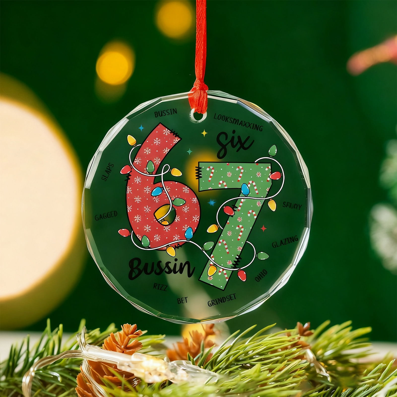 Funny Six Seven 67 Meme Ornament for Xmas Tree - Popular Saying ...