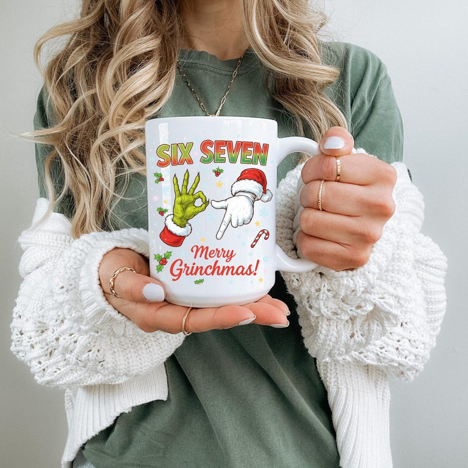 Funny Six Seven Coffee Mug, Christmas Gift, Holiday Tea Cup, Festive ...
