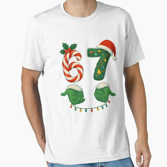 Funny Six Seven Meme Christmas Gen Alpha Slang Art Unisex T-Shirt up to ...