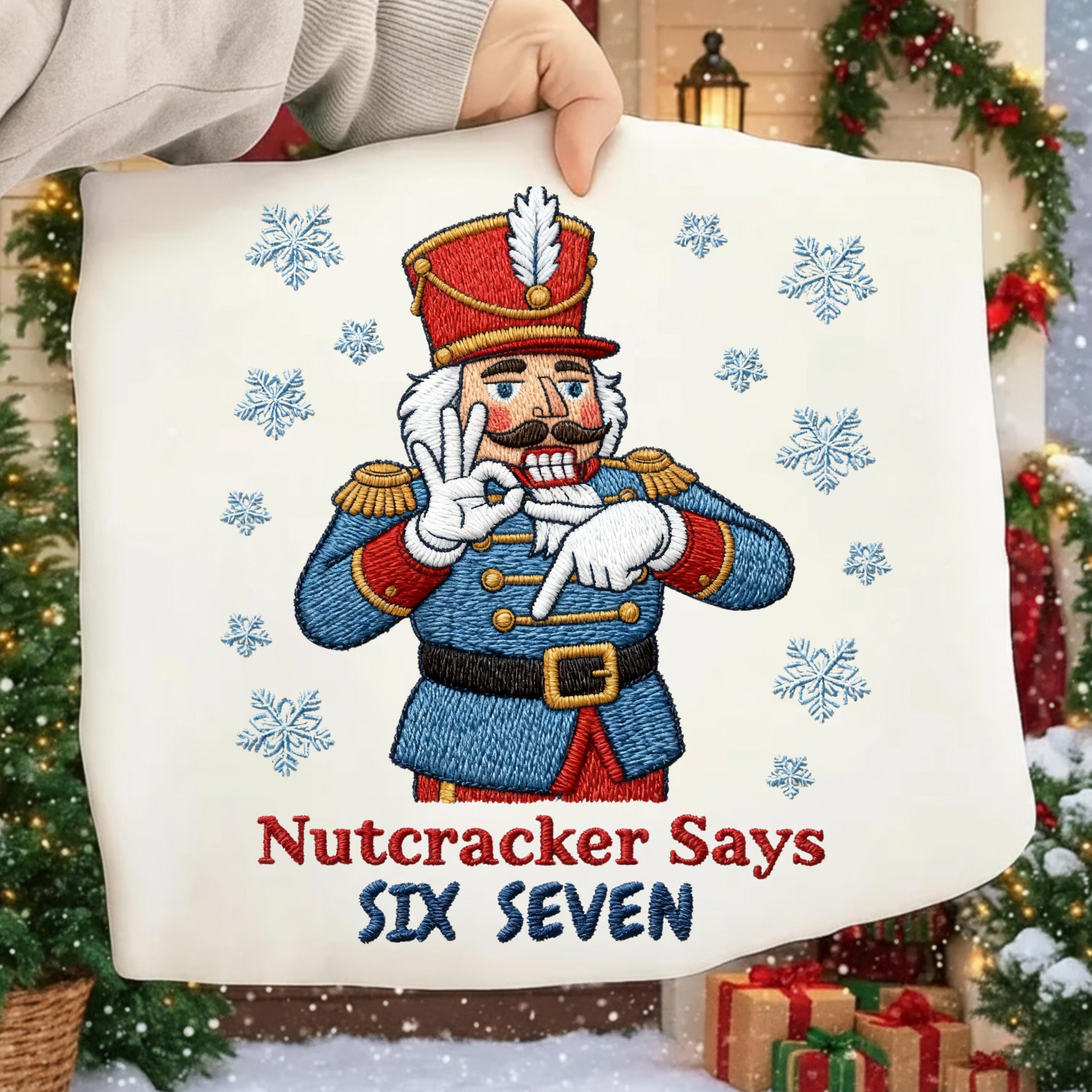 Funny Six Seven Meme Christmas Nutcracker Png, Nutcracker Embroidery ...