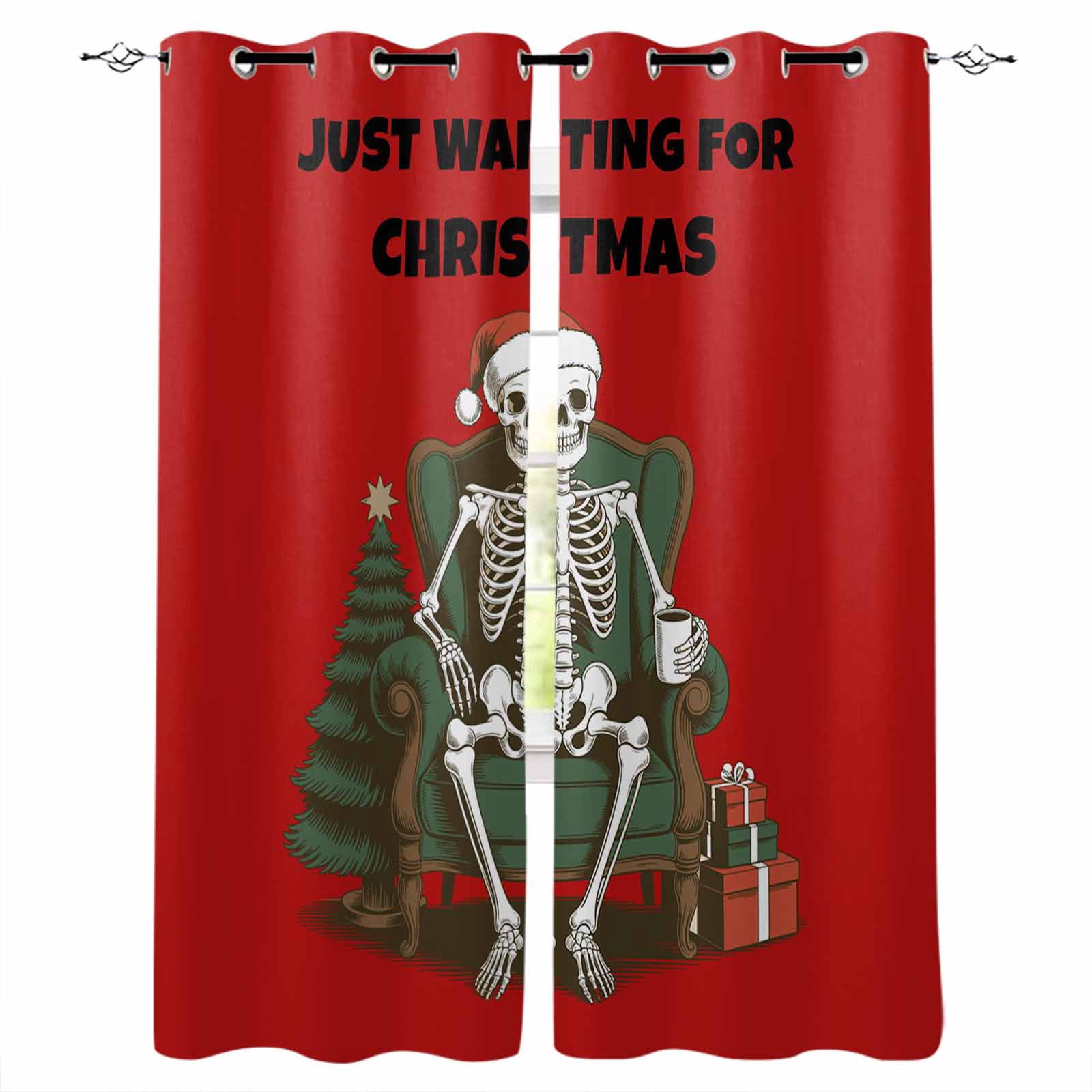 Funny Skeleton Blackout Curtains for Bedroom/Living Room, Thermal ...