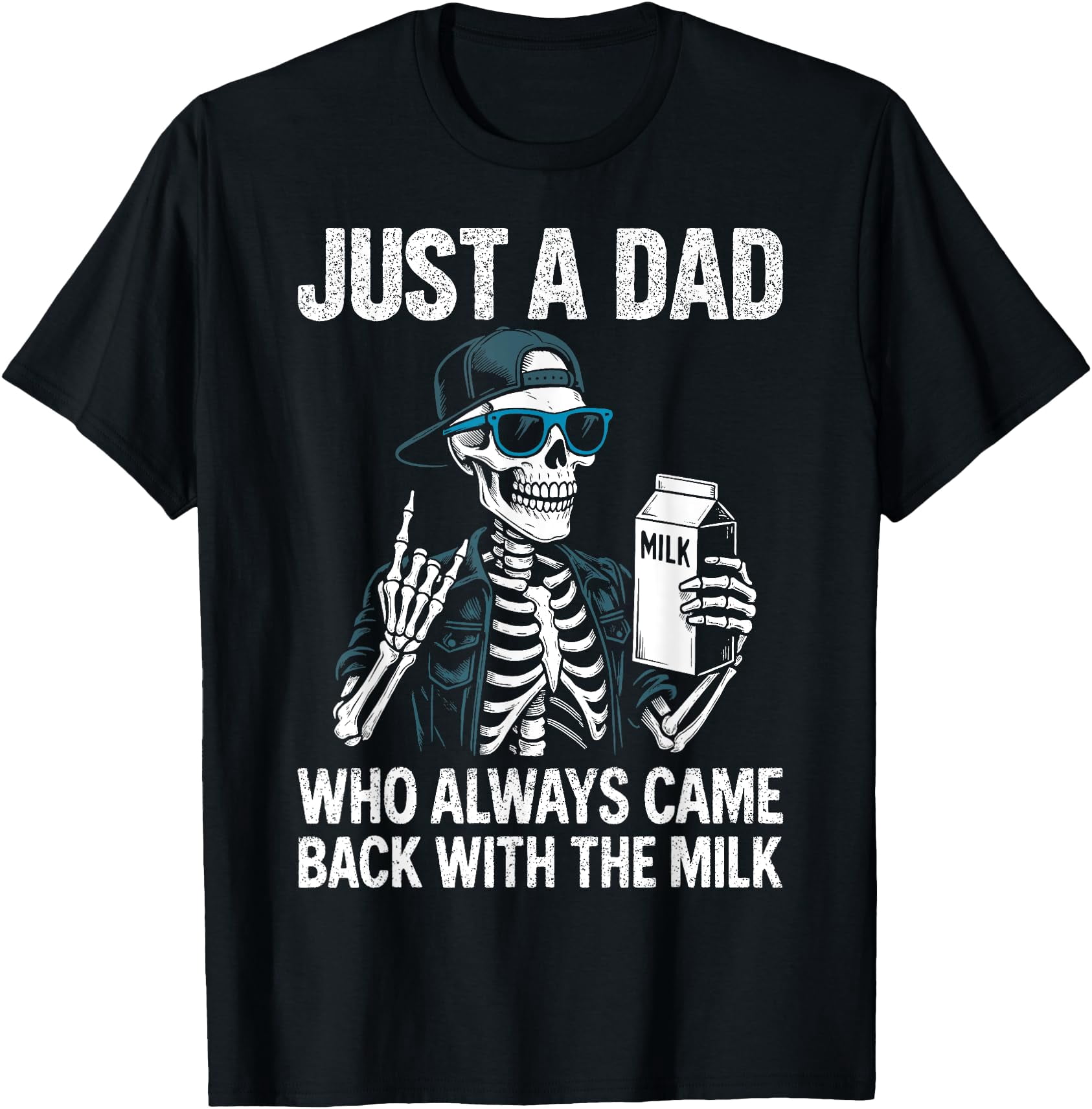Funny Skeleton Dad Milk Carton T-Shirt - Father's Day Gift - Walmart.com