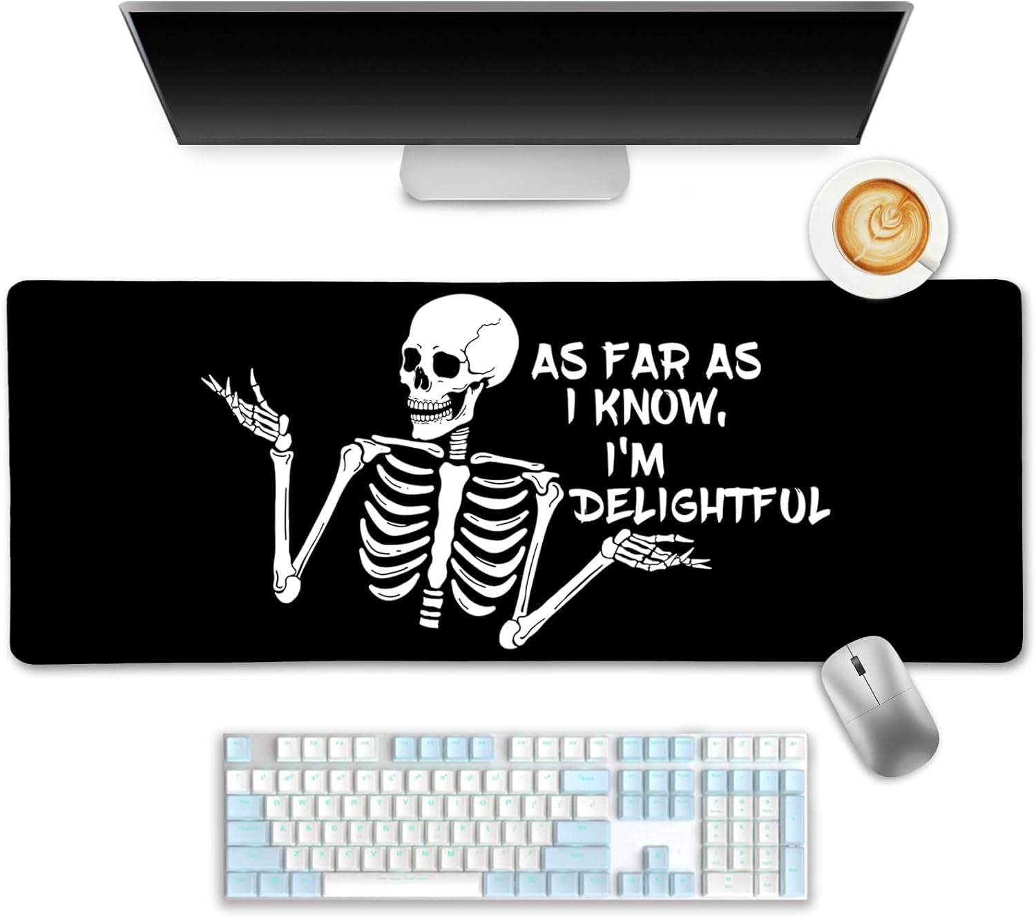 Funny Skeleton Gaming Mouse Pad, Skull Desk Mat Desk Pad, Large Black ...