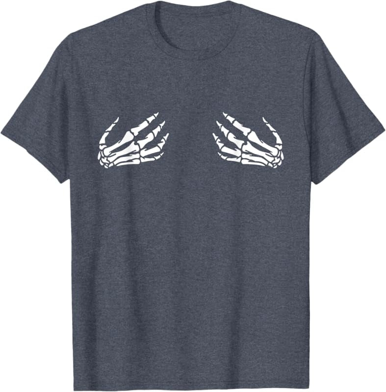 Funny Skeleton Hands Grabbing Hold Ghost Horror Halloween T-Shirt ...