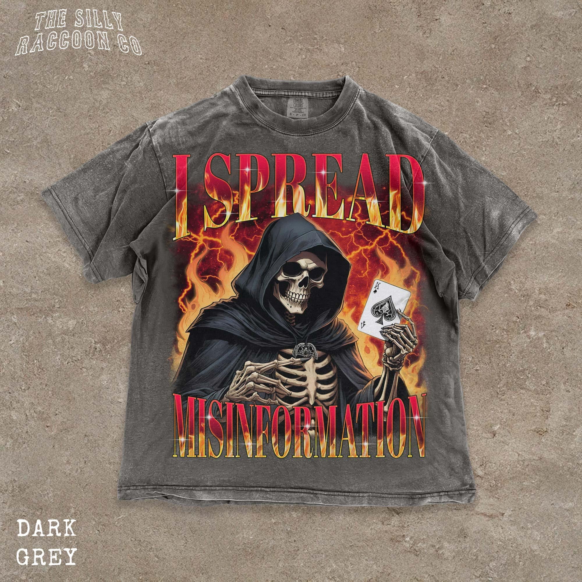 Funny Skeleton Meme Shirt I Spread Misinformation Tee Grim Reaper Edgy ...