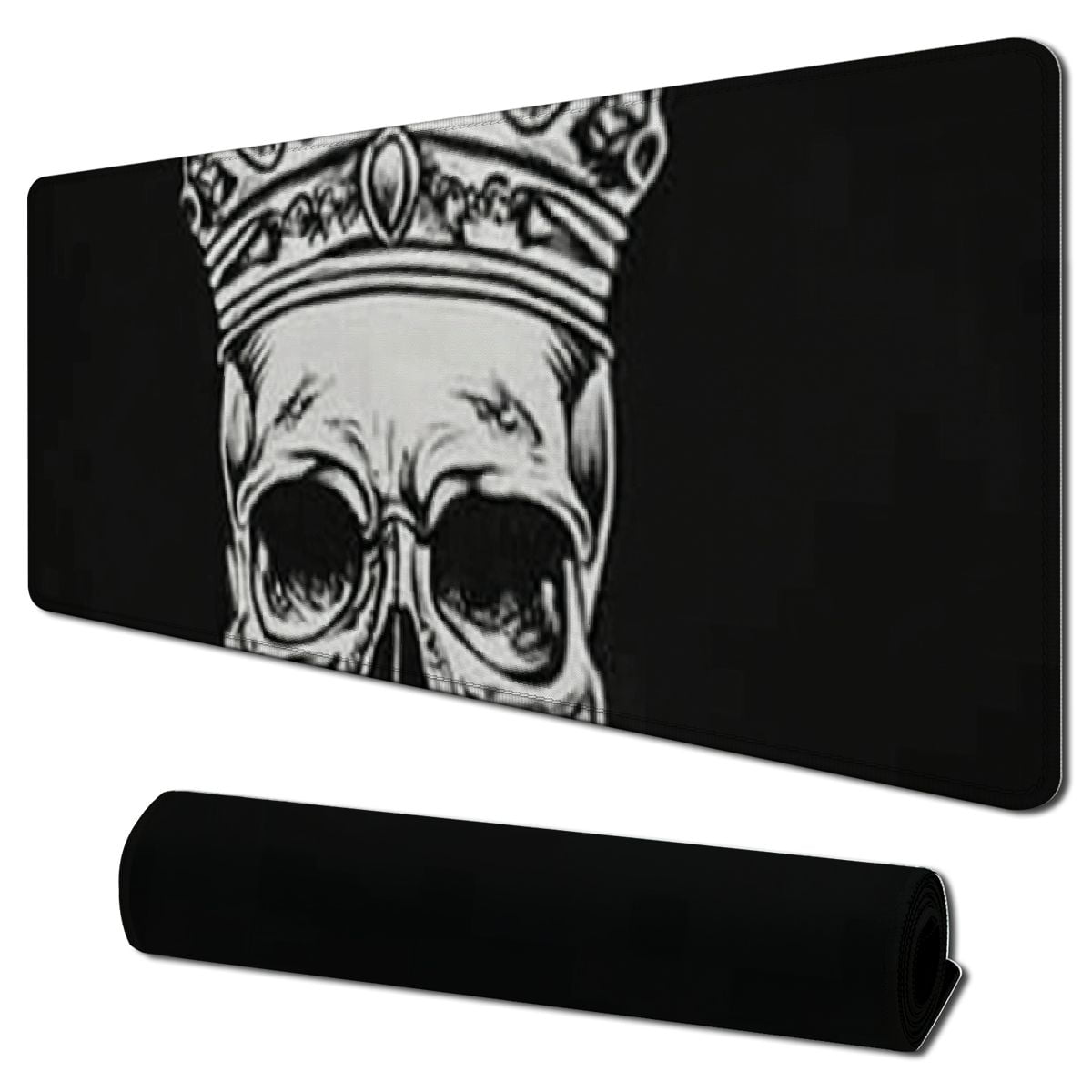 Funny Skeleton Skull Scary Face Crown Desk Mat Rubber Large Mousepad ...