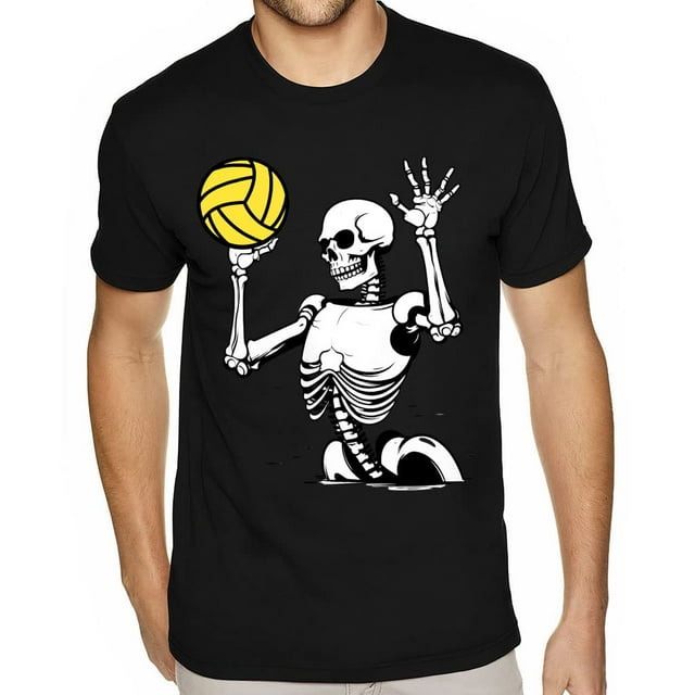 Funny Skeleton Sueded T-Shirt - Water Polo T-Shirt - Graphic Sueded Tee ...