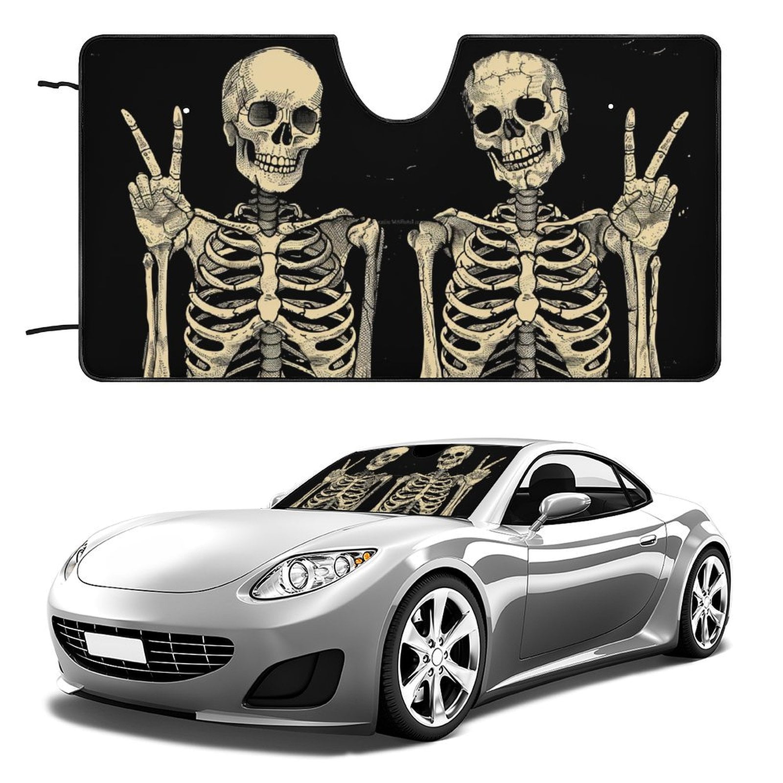 Funny Skeletons Windshield Sun Shade for Car Auto SUV Truck Foldable ...