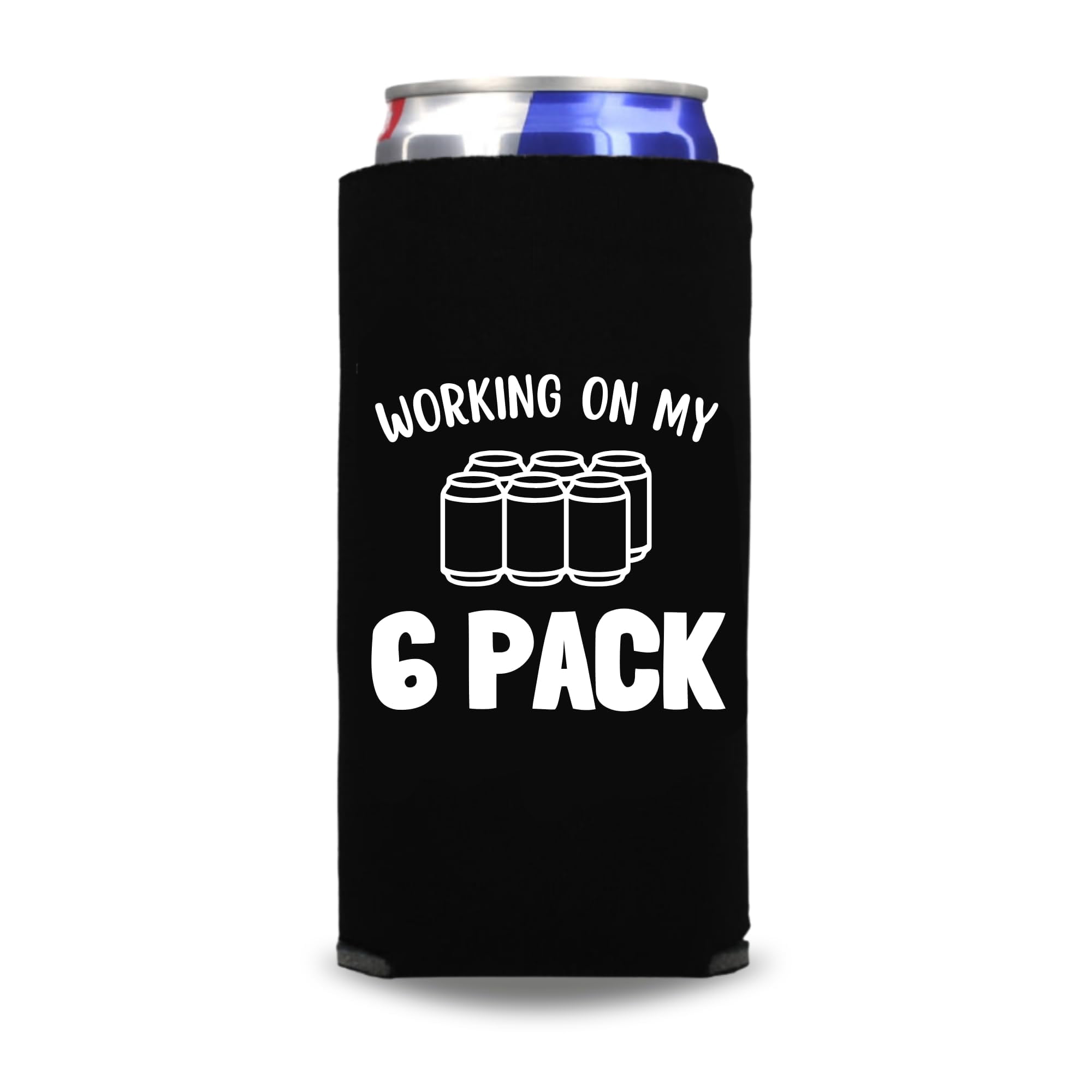 Funny Skinny Cooler, Working On My 6 Pack, Funny Spiked Seltzer Coolies ...